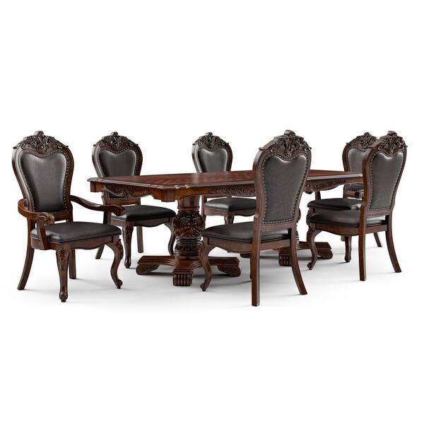 Furniture of America Divino 7-Piece Rectangular Dark Cherry Furniture of America Divino 7-Piece Rectangular Dark Cherry