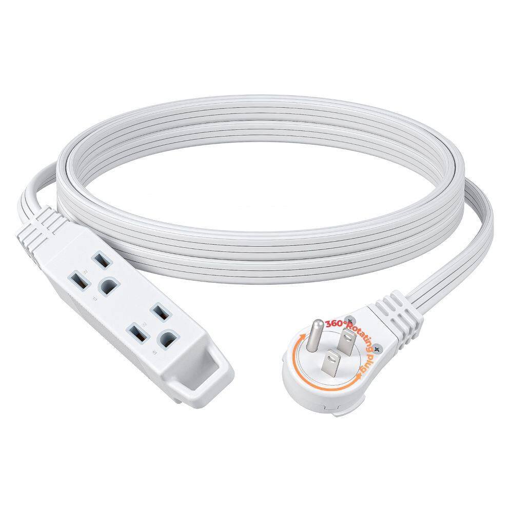 DEWENWILS 10ft. SPT-3,16 Awg /3Conductors Flat Power Cable, Indoor ...