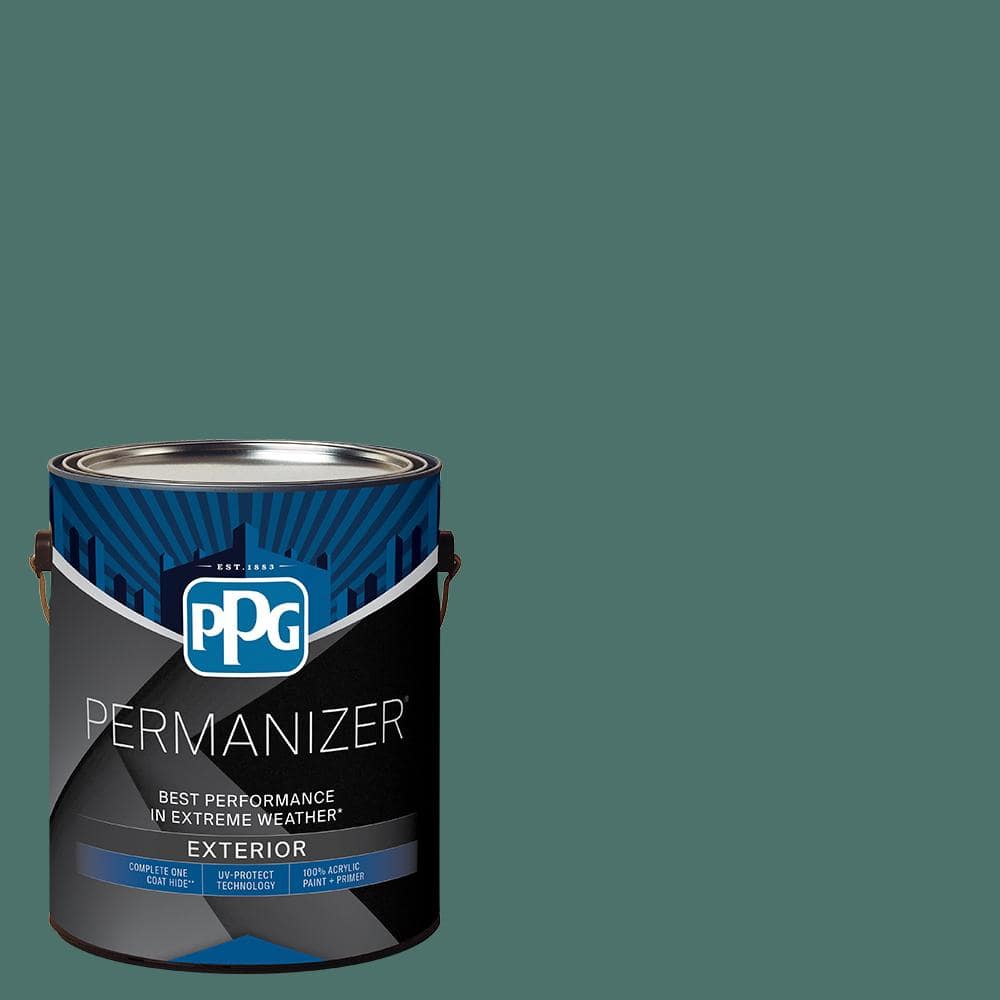 PERMANIZER 1 gal. PPG1143-6 Smoky Emerald Flat Exterior Paint PPG1143 ...