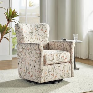 JAYDEN CREATION Georg Bird Floral Fabric Shakeable Swivel Chair with ...