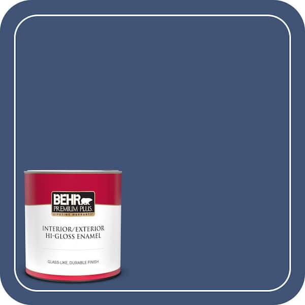 BEHR PREMIUM PLUS 1 qt. #600D-7 Daring Indigo Hi-Gloss Enamel Interior ...