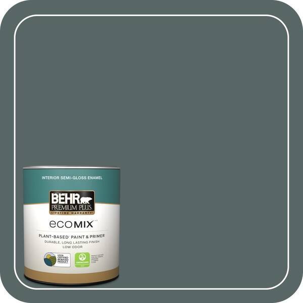 BEHR PREMIUM PLUS 1 qt. #N440-6 Brooklyn Semi-Gloss Enamel EcoMix Plant ...