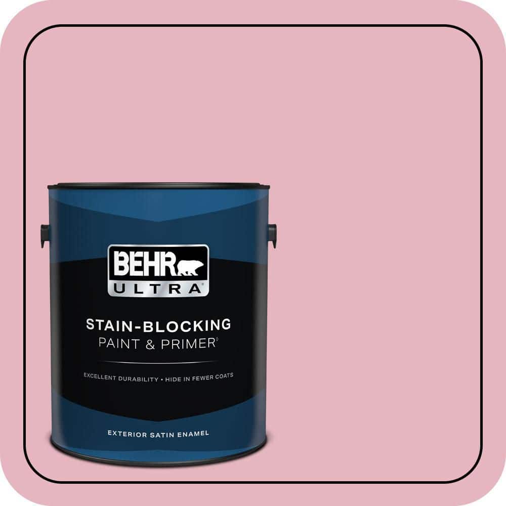 BEHR ULTRA 1 gal. #M140-3 Premium Pink Satin Enamel Exterior Paint ...