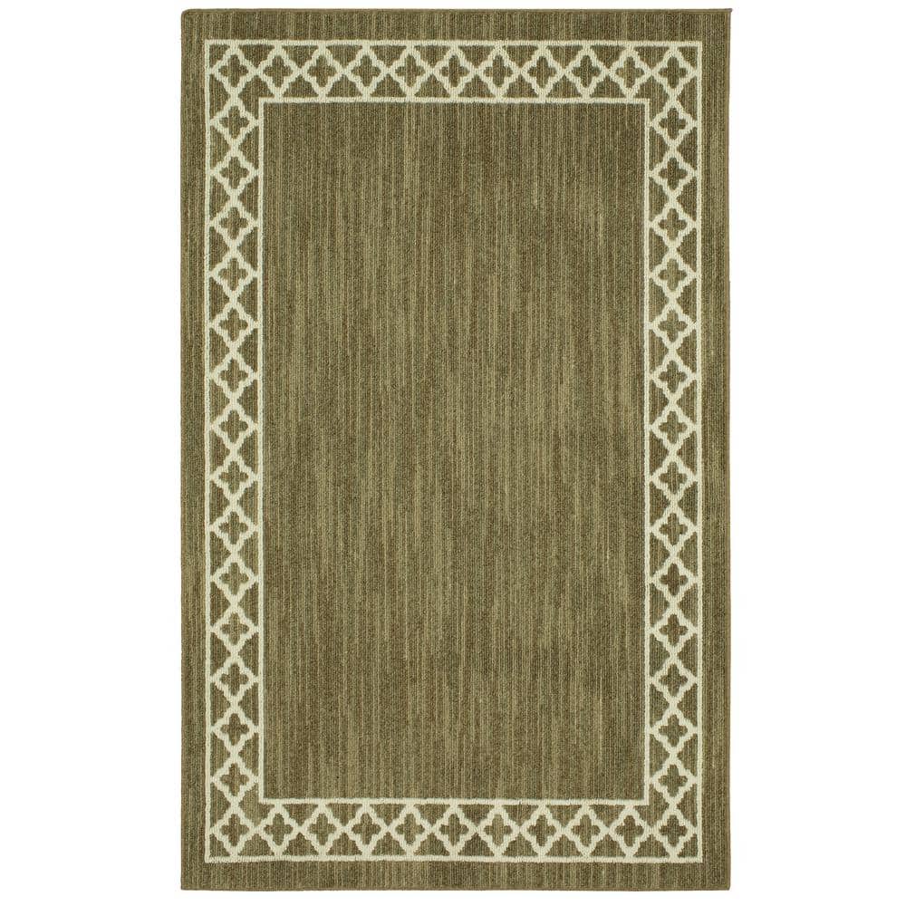 Mohawk Home Modern Basics Moroccan Border Dark Khaki/Cream 8 ft. x 10 ...