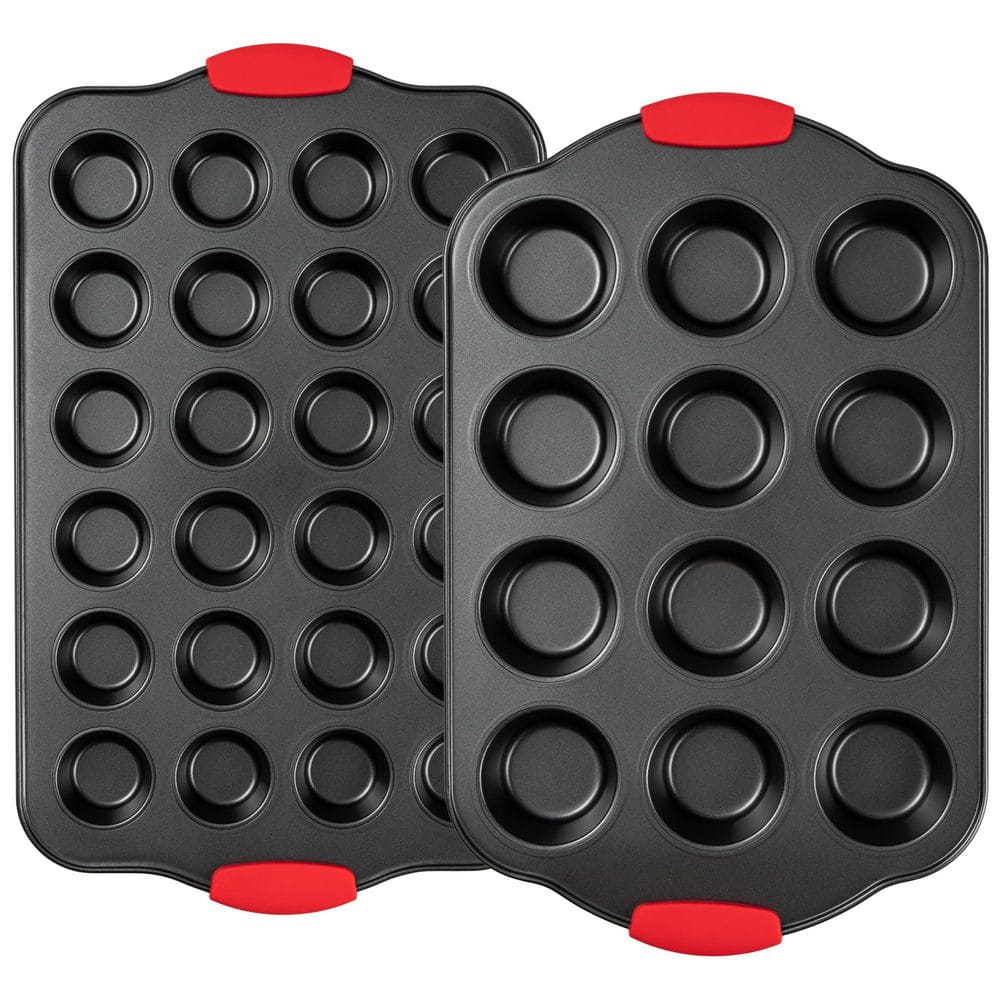Numhew 2-Piece Nonstick Cupcake and Muffin Pan Sets, 12-Cup Regular and ...
