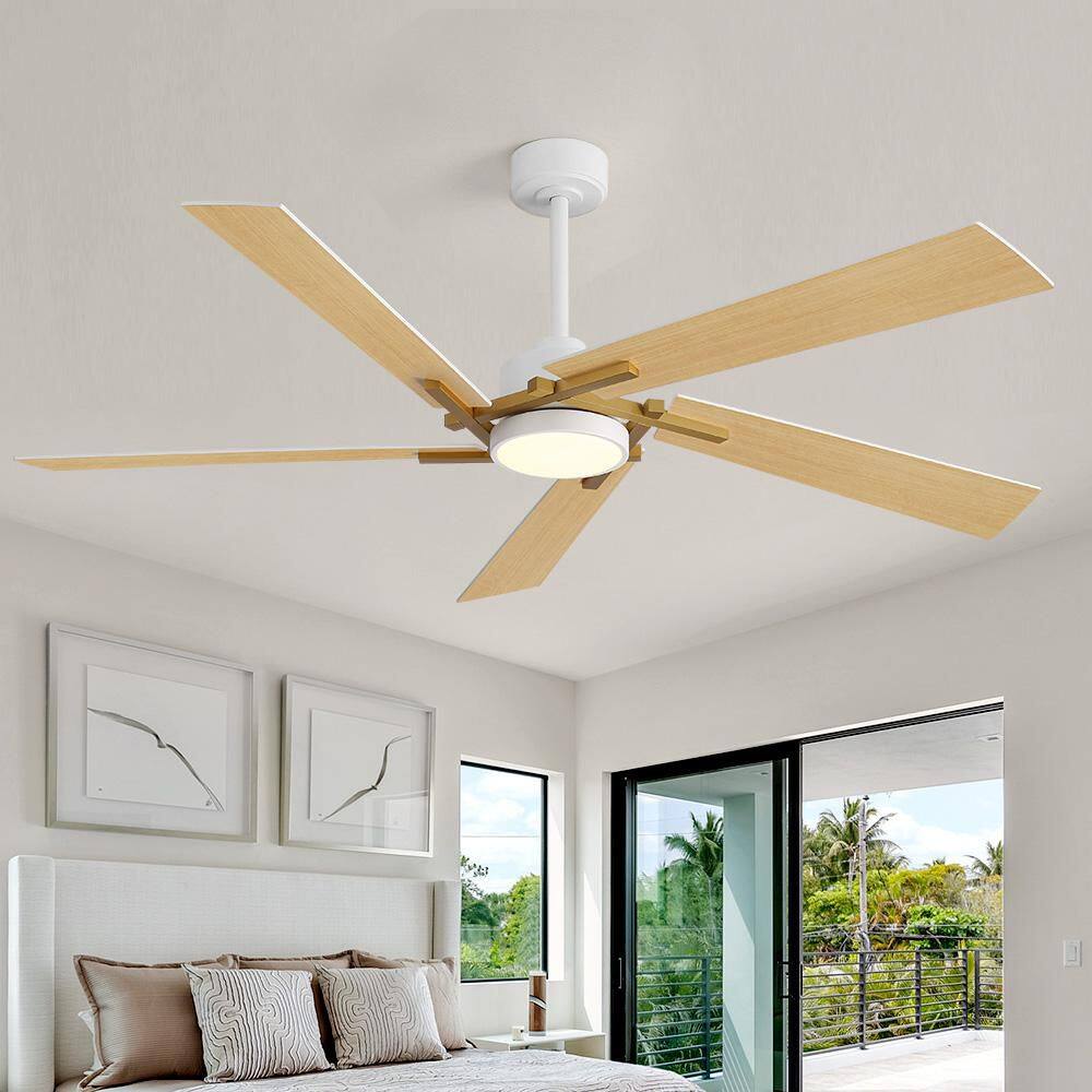 MLiAN 64in 5 Blades Indoor Standard Ceiling Fan Downrod with Integrated ...