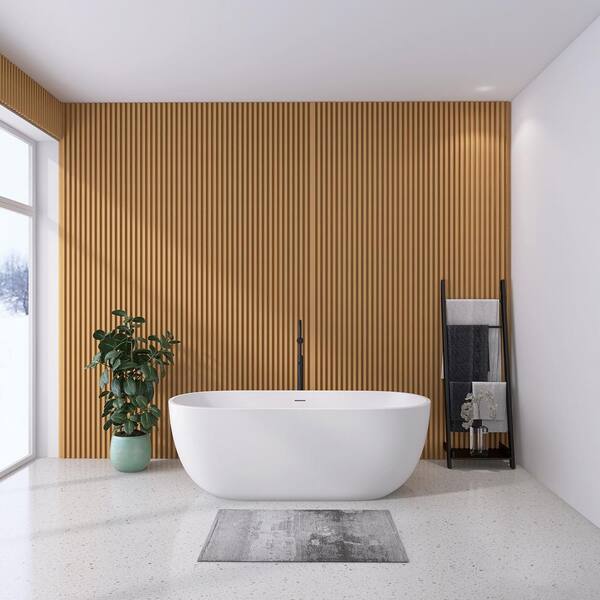 Xspracer Moray 65 in. x 29 in. Acrylic Flatbottom Freestanding Soaking ...