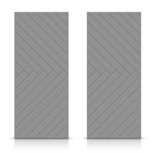 CALHOME 72 in. x 84 in. Hollow Core Light Gray Stained Composite MDF ...