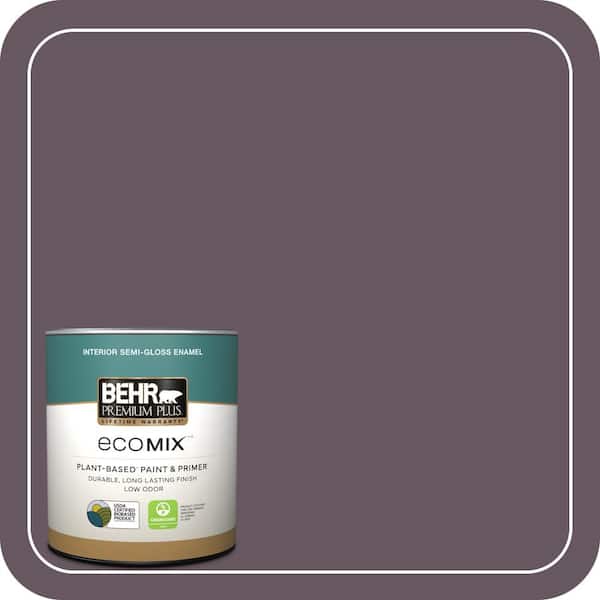 BEHR PREMIUM PLUS 1 qt. #N100-6 Urban Legend Semi-Gloss Enamel EcoMix ...