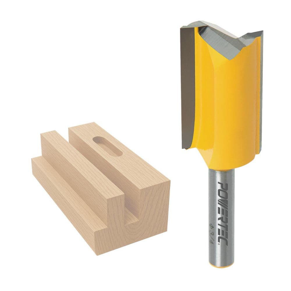 ‎POWERTEC Carbide Straight Plunge Router Bit, 1/4 in. Shank, 3/4 in ...