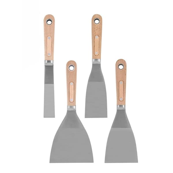 KIWDZFU 1 2 3 4 Stainless Steel Joint Taping Knife with Wood Handle for ...