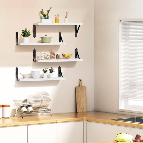 17 in W x 6 in D Floating Shelves Decorative Wall Shelf Set of 4 ...