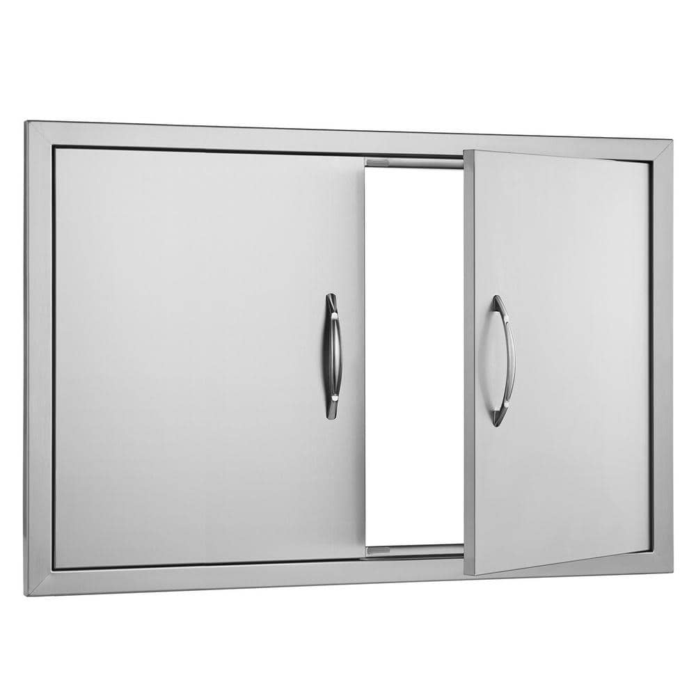 SVOPES 33 in. W x 22 in. H Double Outdoor Kitchen Door BBQ Access Door ...
