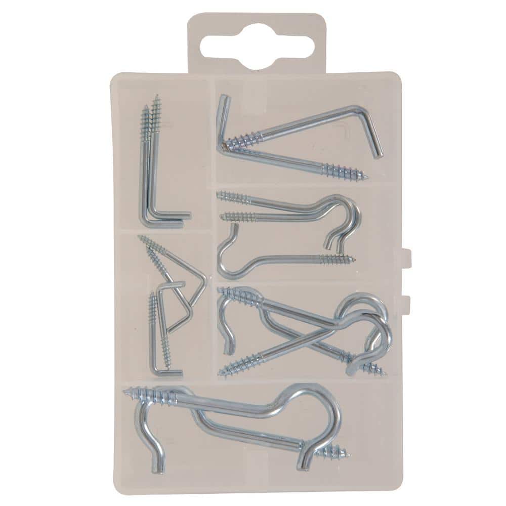 Hillman Zinc Square Bend Hook Assorted Kit (16-Pack) 130217 - The Home ...