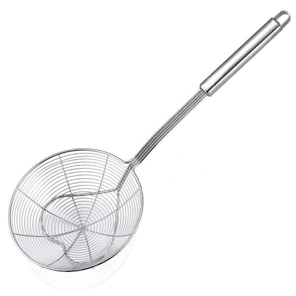 Stainless Steel Silver Strainer Skimmer Spoon with Insulated Handle ...