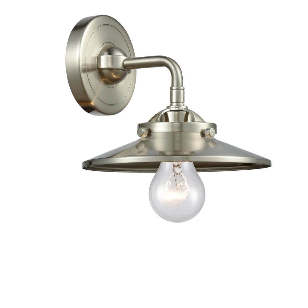 Innovations Railroad 1-Light Brushed Satin Nickel Wall Sconce with ...