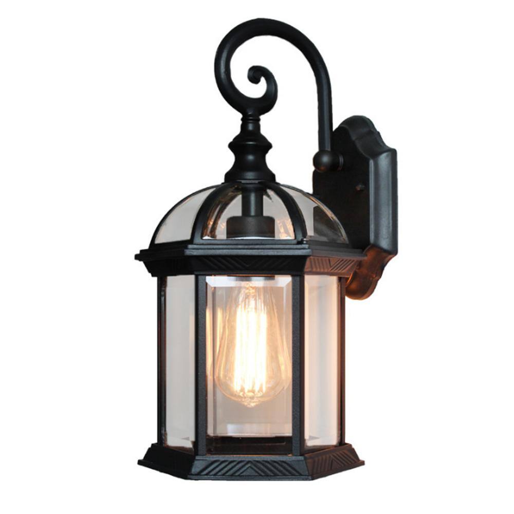 YANSUN 1-Light Black Waterproof Outdoor Porch Light Wall Sconce Light ...