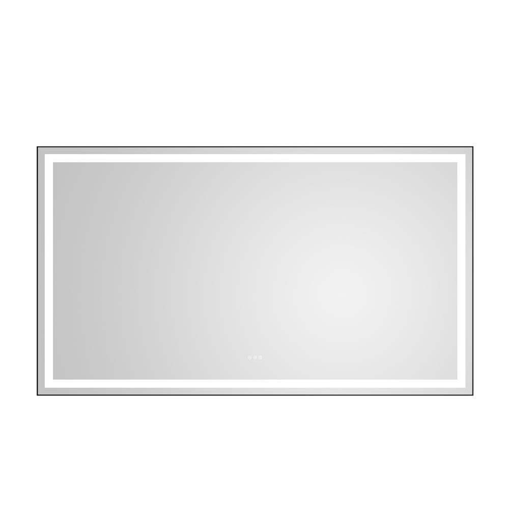 FUNKOL 96 in. W x 36 in. H Rectangular Framed LED Antifog High Lumen Wall Mount Bathroom Vanity ...