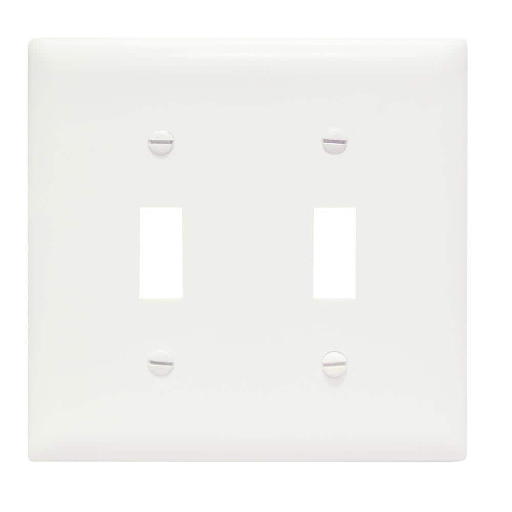 Legrand White Pass and Seymour 2-Gang 2-Toggle Unbreakable Wall Plate ...