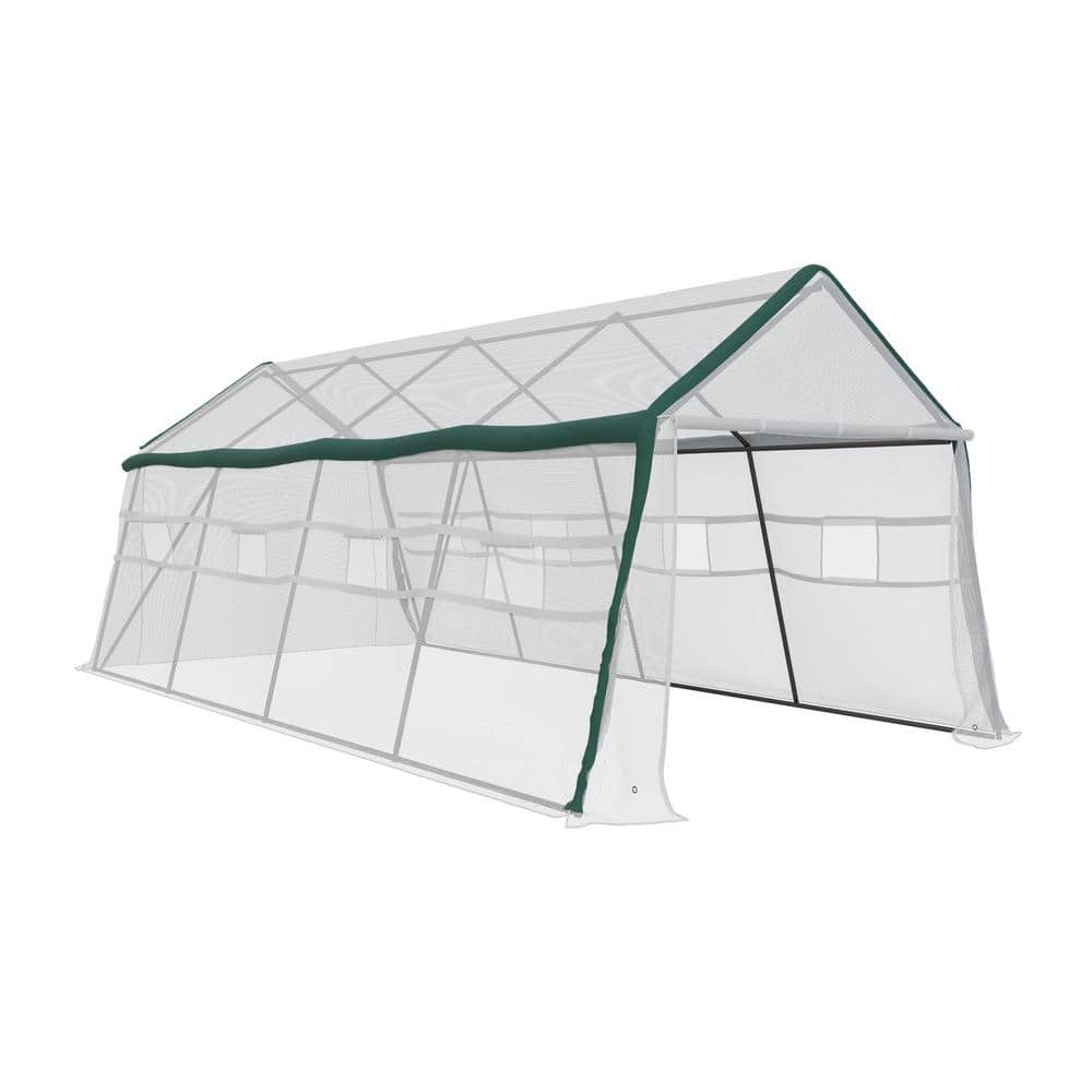 INMITOM 10 ft. x 20 ft. Walk-In Greenhouse with Zippered Doors and Roll ...