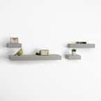 Melannco 4-Piece Distressed Light Gray Wood Floating Chunky Decorative ...