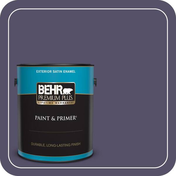 BEHR PREMIUM PLUS 1 gal. #650F-7 Violet Eclipse Satin Enamel Exterior ...