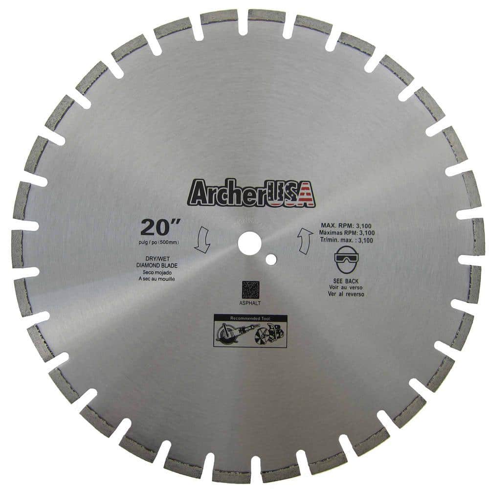Archer USA ArcherPro 20 in. T-Segmented Rim Diamond Blade for Asphalt ...