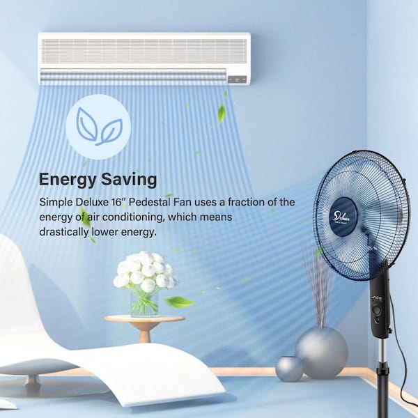 Pedestal Fan Oscillating 16 Inch Oscillating Pedestal Fan, 3-Speed ...