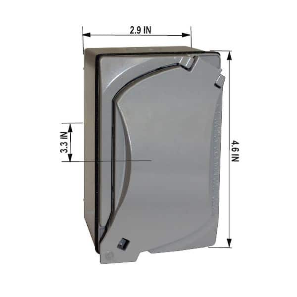 Commercial Electric 1-Gang Metal Weatherproof GFCI Receptacle Kit, Gray ...