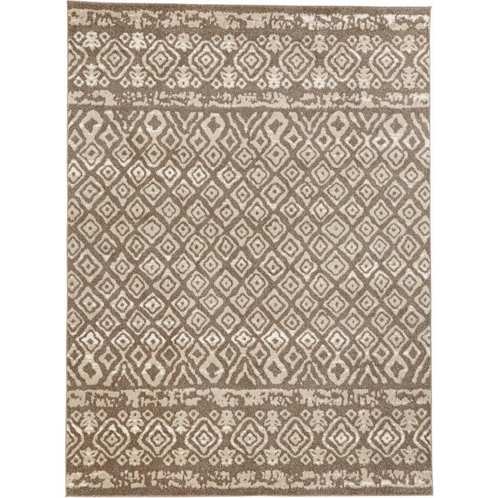Home Decorators Collection Tribal Essence Dark Beige 8 ft. x 10 ft ...