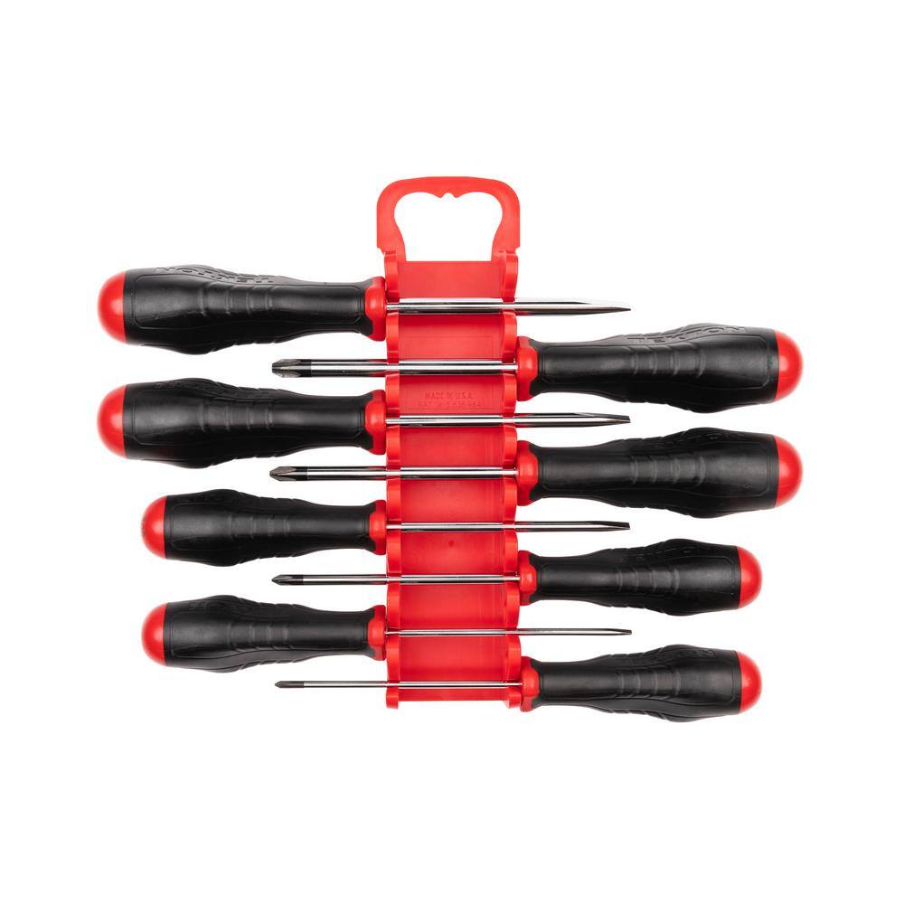 TEKTON High-Torque Screwdriver Set with Holder, 8-Piece (#0-#3,1/8-5/16 ...