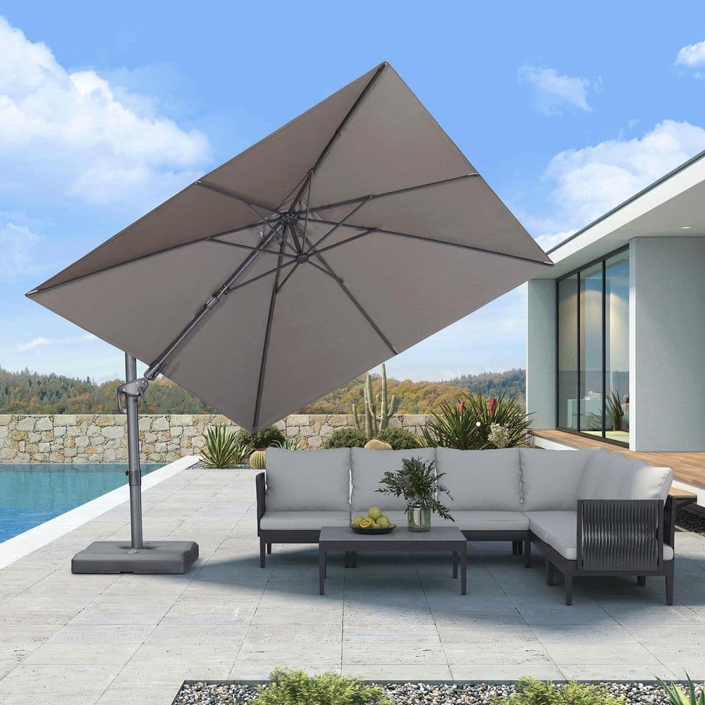 Reviews for PURPLE LEAF 10 ft. Square Outdoor Patio Umbrella Cantilever ...