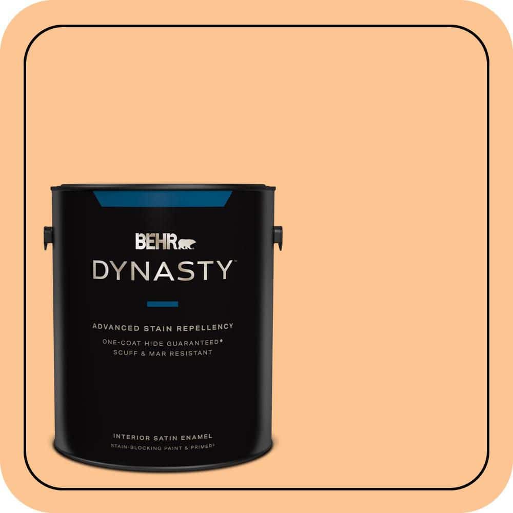 BEHR DYNASTY 1 gal. #P220-4 Dainty Apricot Satin Enamel Interior Stain ...