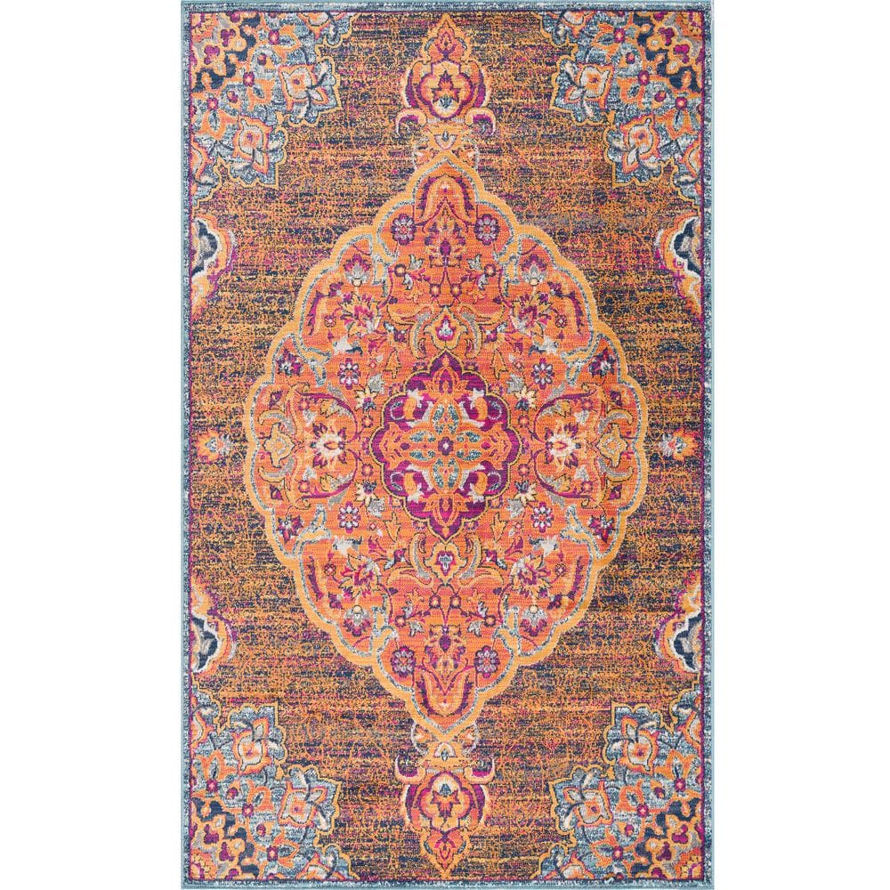 Rug Branch Savannah Rust 5 ft. 3 in. x 7 ft. 7 in. Traditional Area Rug ...