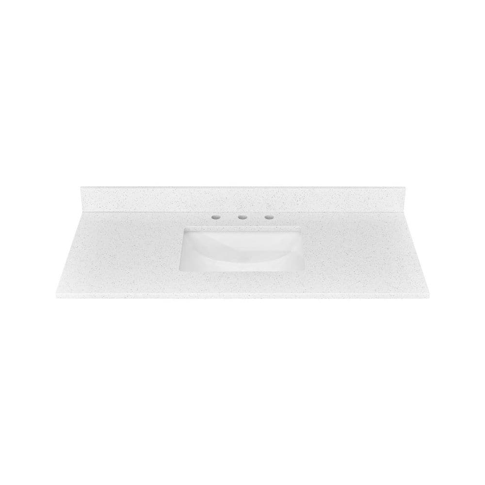 LANDOLT Galaxy Grain 48 in. W x 22 in. D Quartz White Rectangular ...
