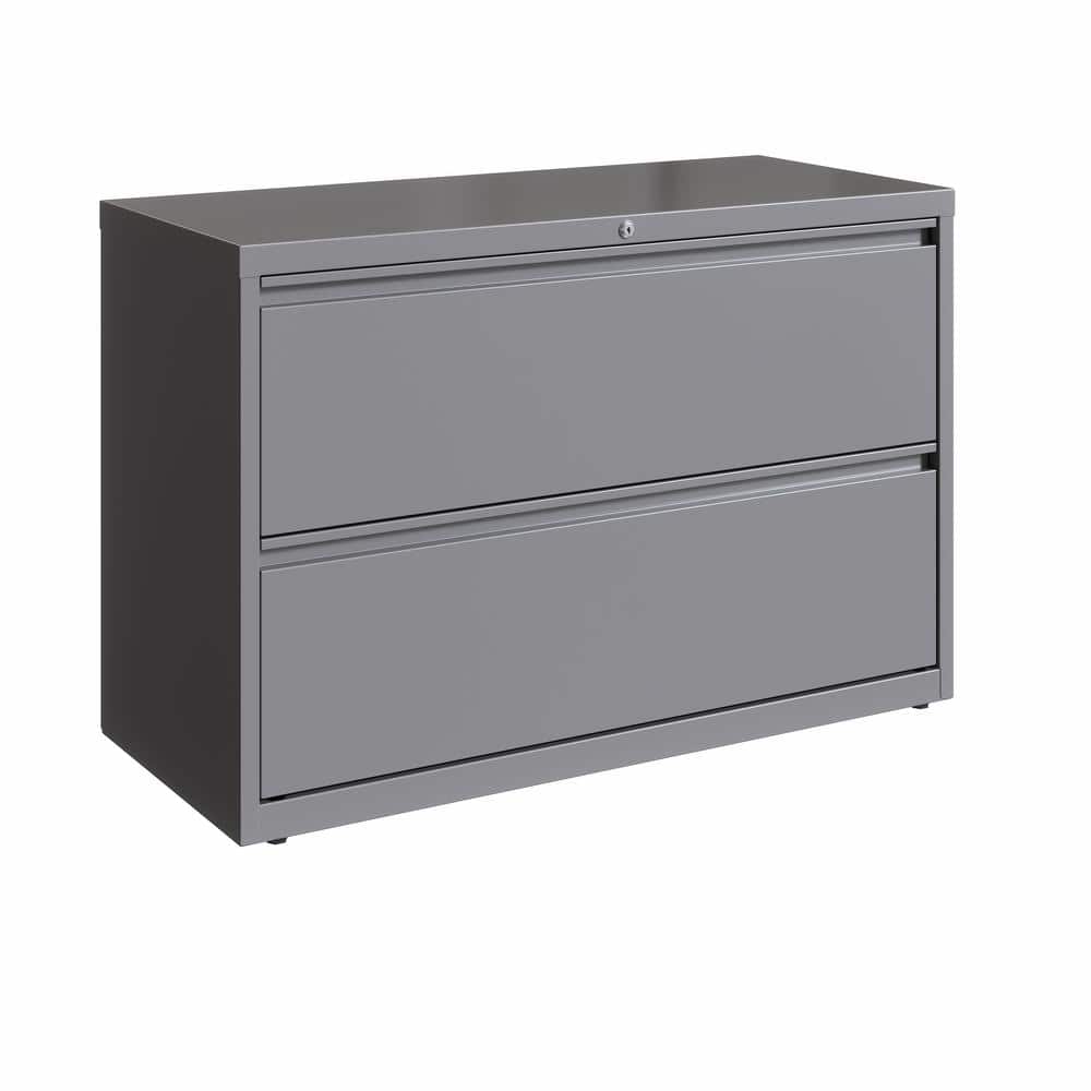 Hirsh 42 in. W 2-Drawer Arctic Silver Metal Lateral File Cabinet for Home and Office,Holds ...