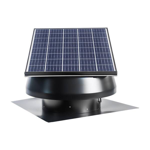 Maxx Air 14 In Round 1280 CFM Black Steel Solar Powered Roof Mount