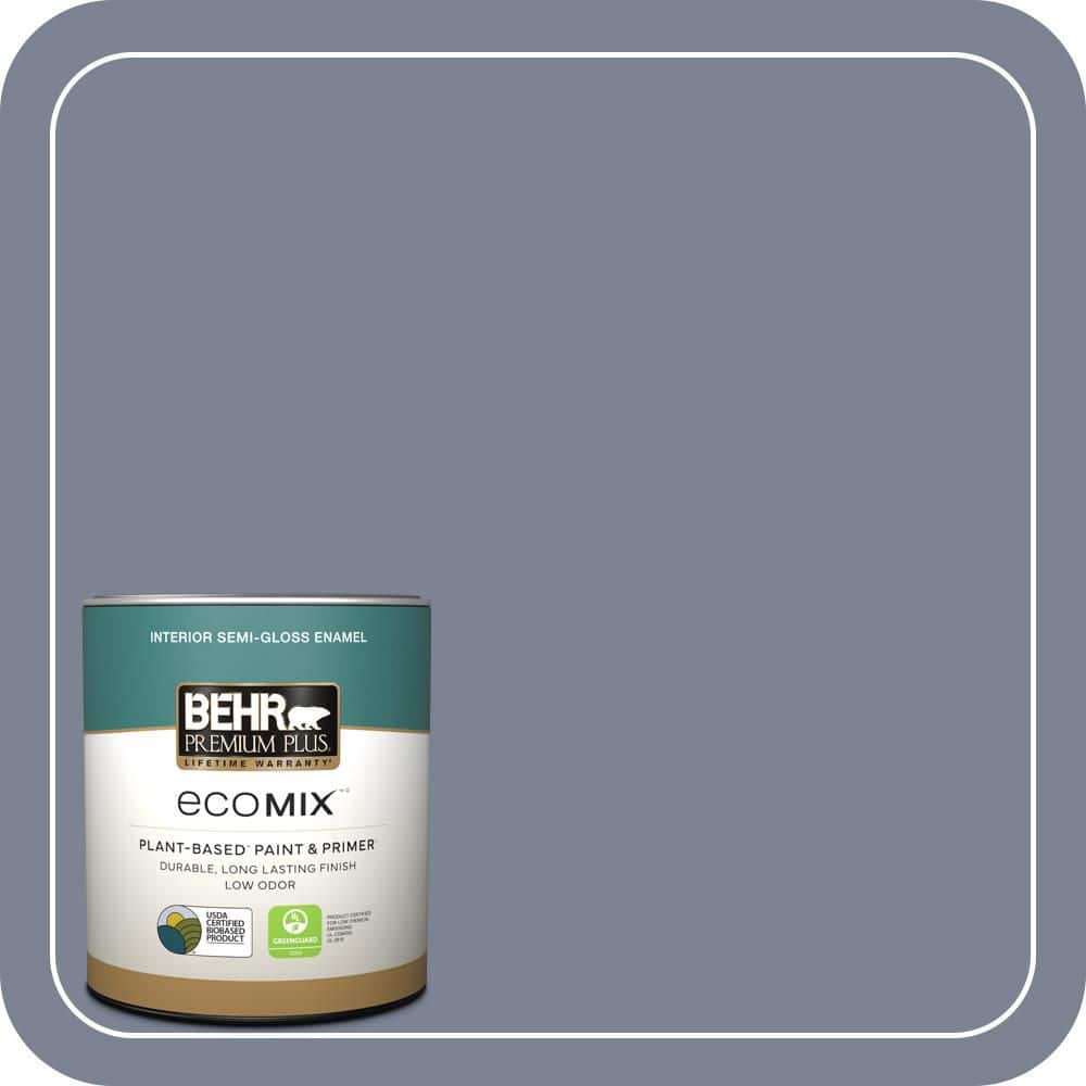 BEHR PREMIUM PLUS 1 qt. #610F-6 Deep Smoke Signal Semi-Gloss Enamel ...