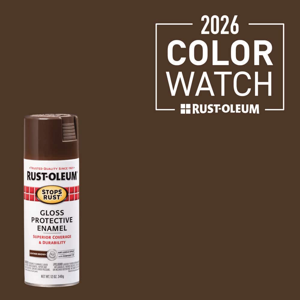 Rust-Oleum Stops Rust 12 oz. Protective Enamel Gloss Leather Brown ...