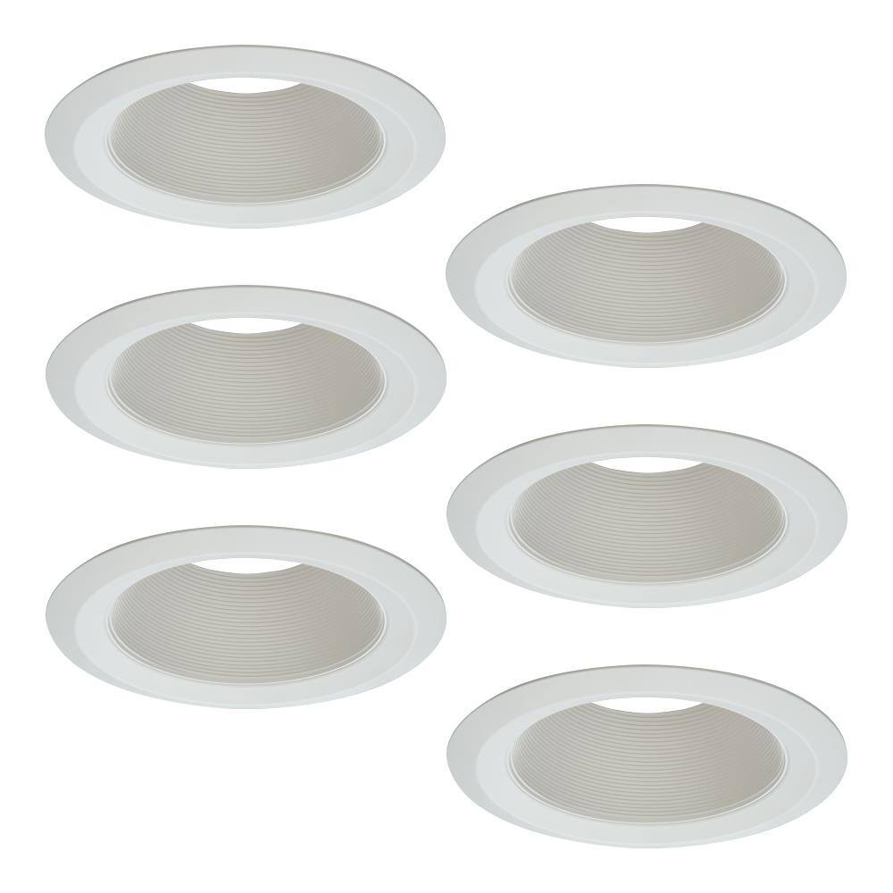 HALO E26 6 in. White Recessed Lighting Tapered Baffle with Self Flanged ...