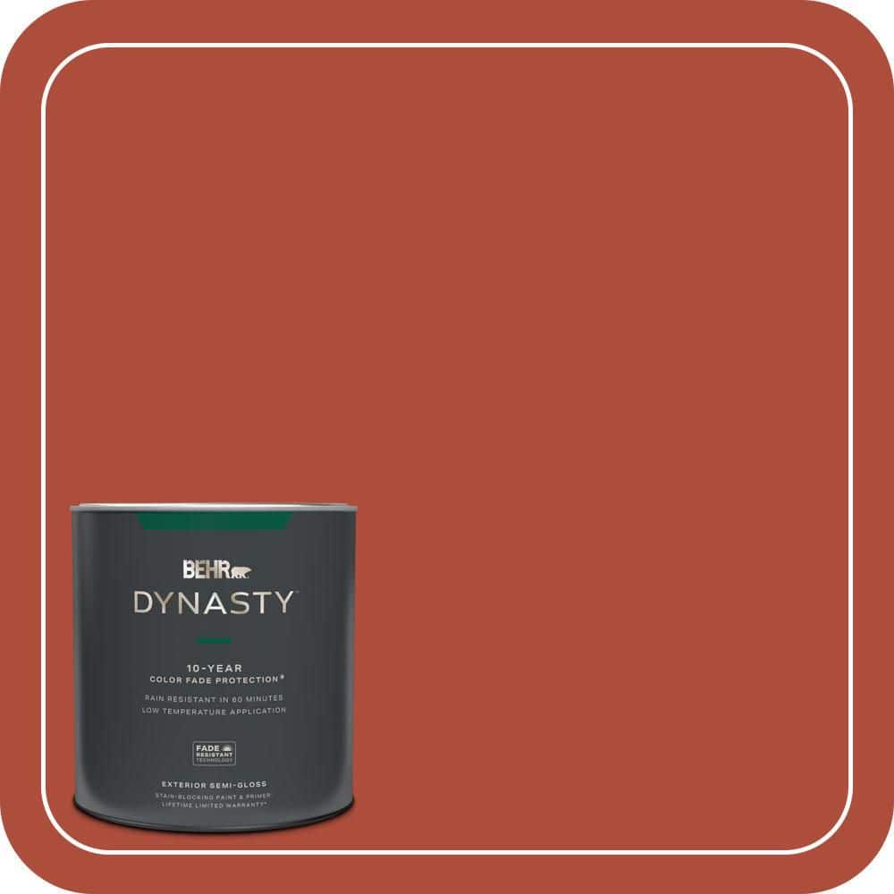 BEHR DYNASTY 1 qt. #MQ4-35 Torch Red Semi-Gloss Exterior Stain-Blocking ...