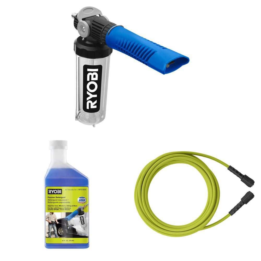 RYOBI Pressure Washer Foam Blaster, 16 oz. Detergent Refill and 1/4 in ...