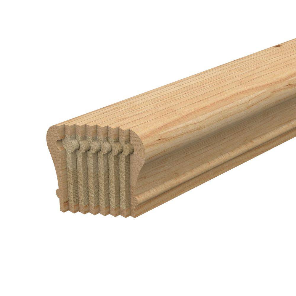 EVERMARK Stair Parts 6010 16 ft. Unfinished Pine Bending Handrail 6010E-16BMD - The Home Depot
