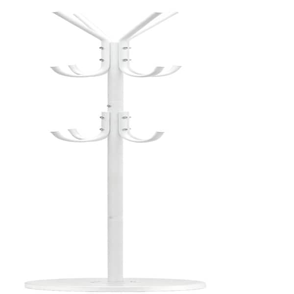 Angel Sar White Heavy Duty Coat Rack Freestanding with Stable Wood Base ...
