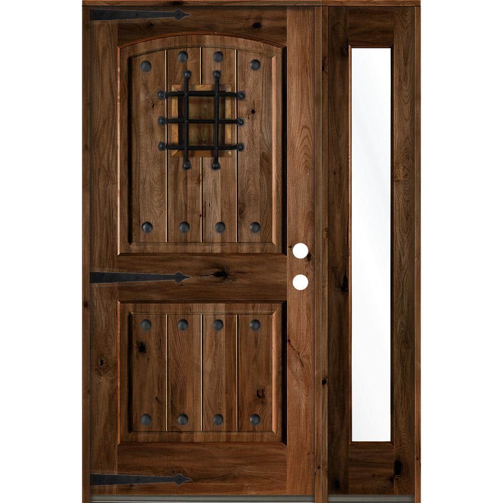 Krosswood Doors 44 in. x 80 in. Mediterranean Alder Left-Hand/Inswing ...