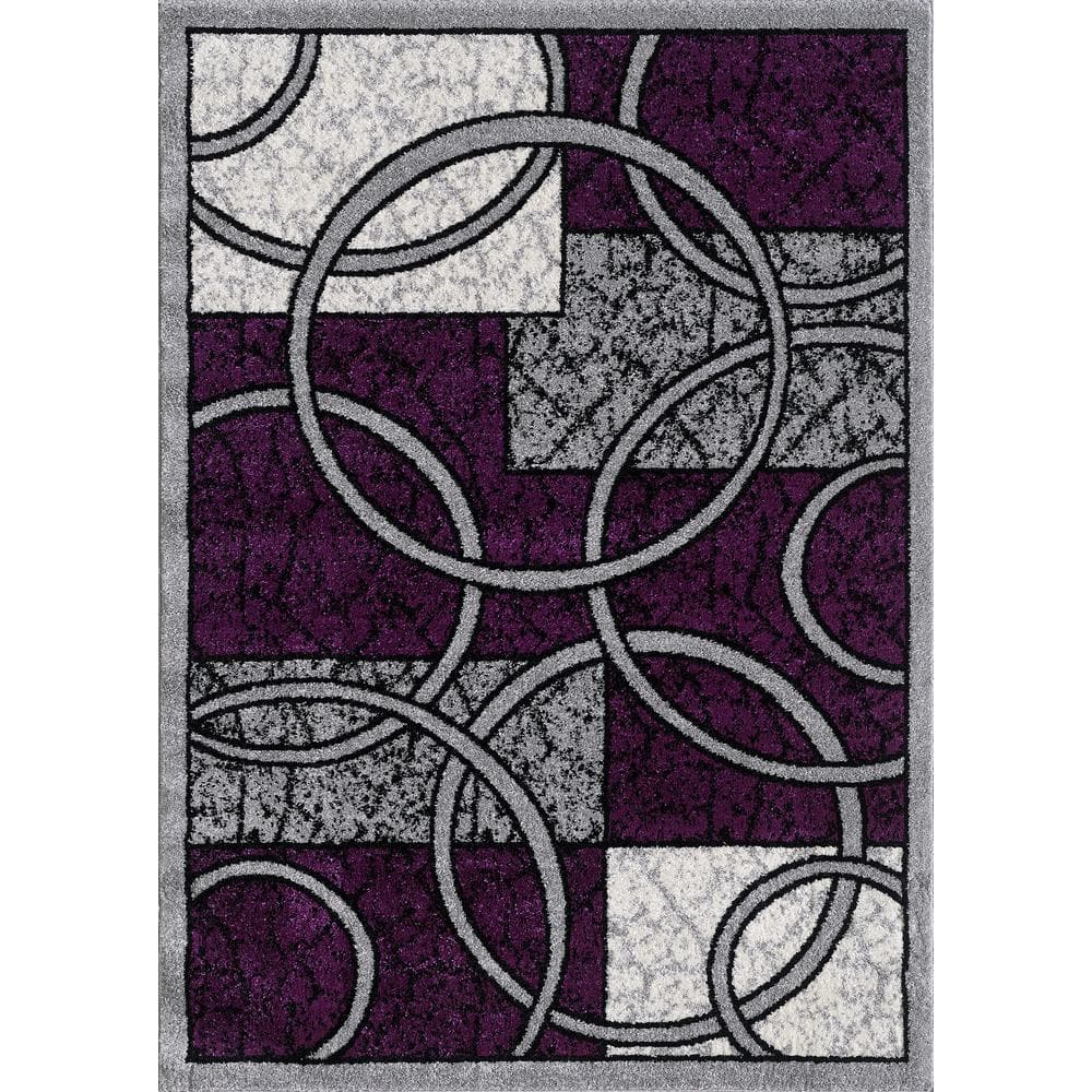 L'Baiet Selena Purple Geometric 4 ft. x 6 ft. Area Rug CH452Z46 Purple ...