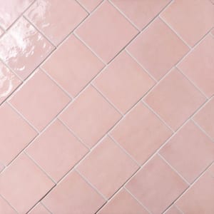 Bedrosians Cloe Subway Glossy Grey 5 in. x 5 in. Handmade-Look Ceramic ...