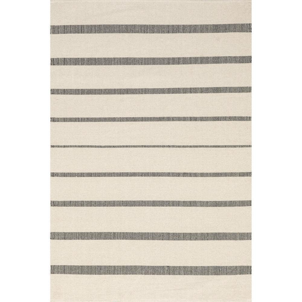 nuLOOM Darina Casual Striped Cotton Ivory 5 ft. x 8 ft. Area Rug ...