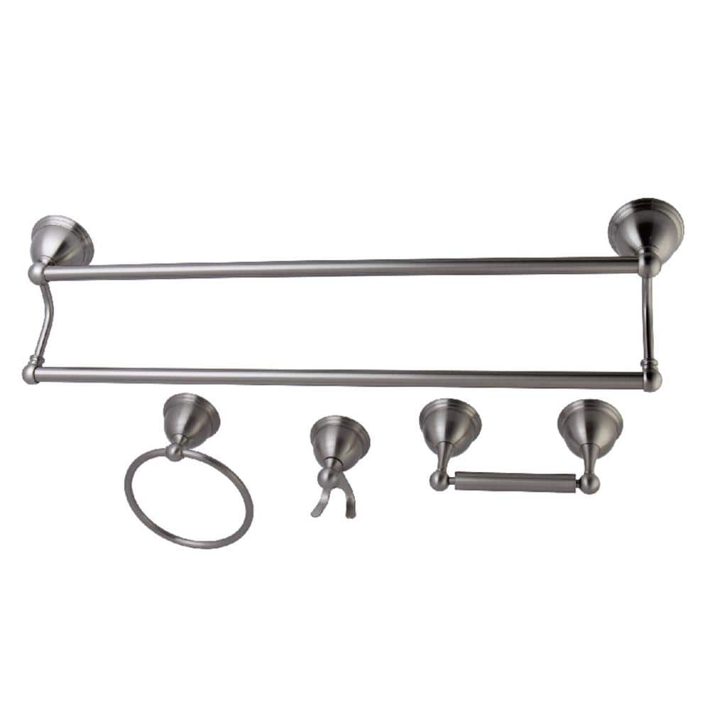 Kingston Brass Traditional 4-Piece Bath Hardware Set in Brushed Nickel ...