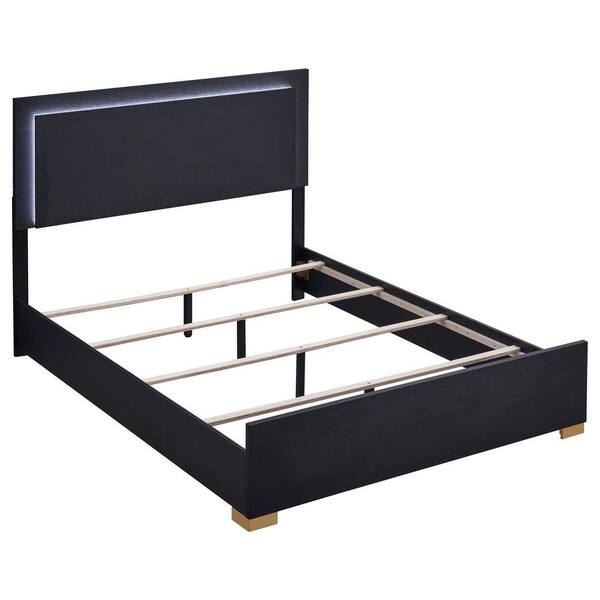 Coaster Marceline Black and Gold Wood Frame Queen Panel Bed 222831Q ...